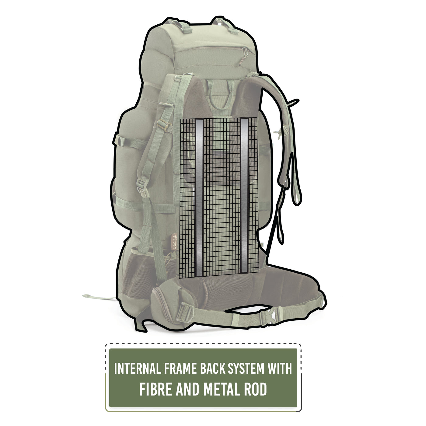 Tripole Colonel Pro Metal Frame Rucksack with Detachable Day Pack and ...