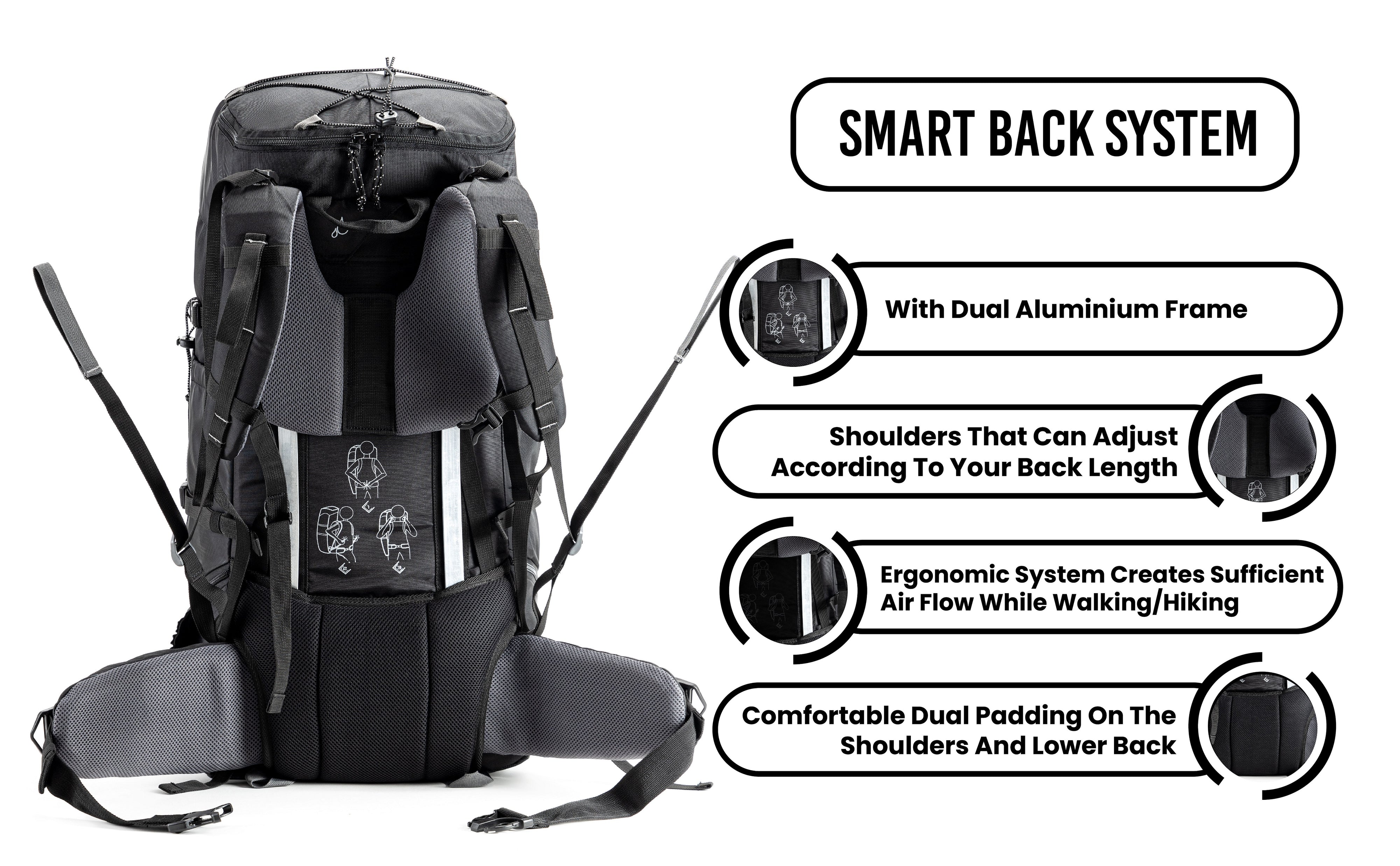 Tripole Terra Backpacking and Trekking Rucksack with Front Opening, Ra ...